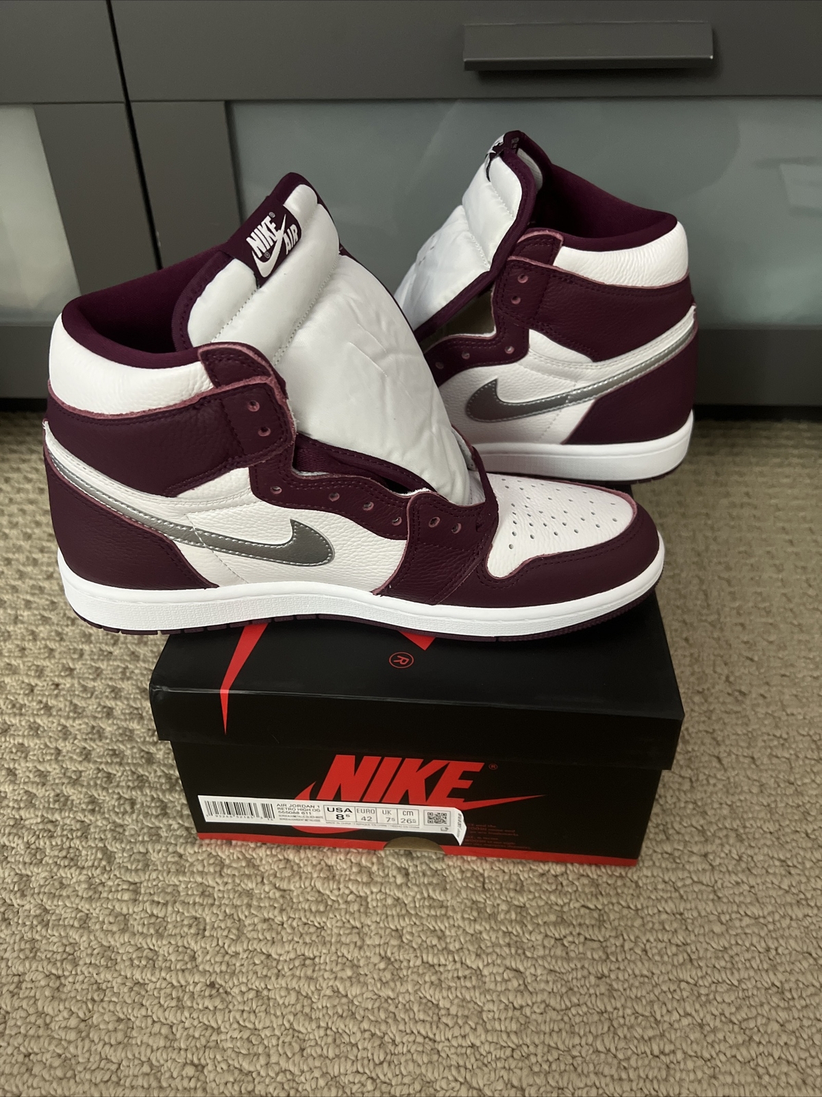 Nike Air Jordan 1 Retro High OG Bordeaux Men’s Sneakers - Bordeaux ...