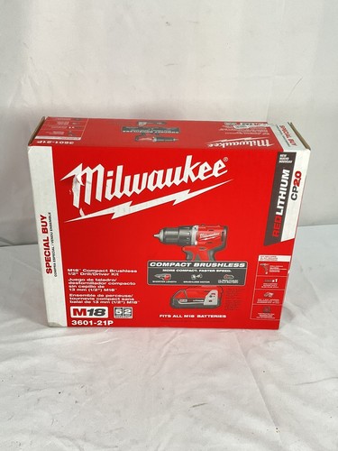 Milwaukee 3601-21P 18V Compact Drill/Driver Brushless+Cordless Kit NEW ...
