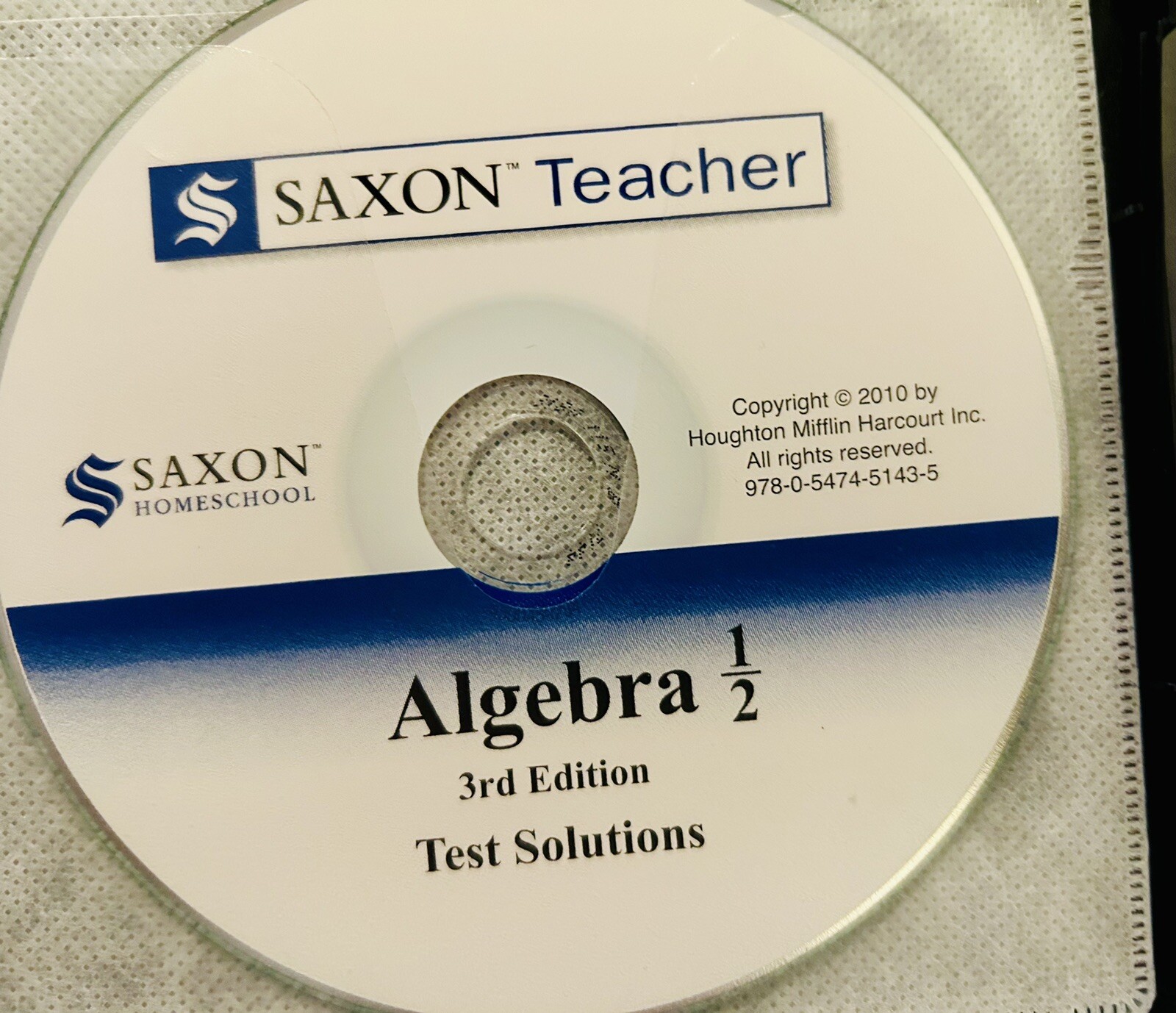 Saxon Teacher Algebra 1/2 (3rd Ed) REPLACEMENT DISC #5 TEST SOLUTIONS ...