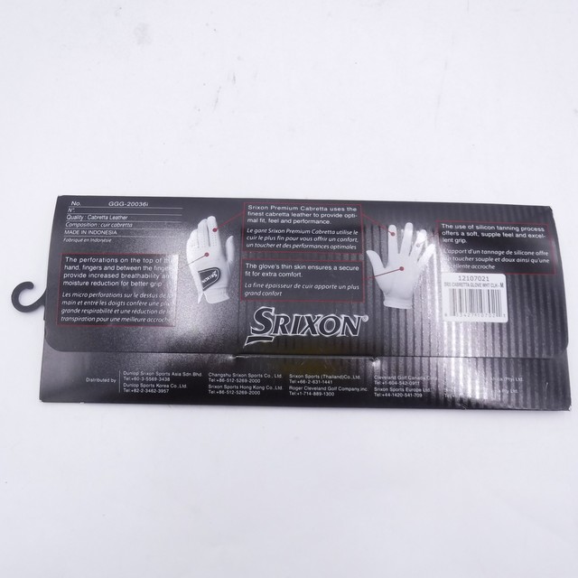 Srixon Premium Cabretta Leather Golf Glove Men's Size Cadet Medium (CM ...