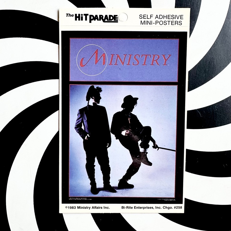 3 Choices VINTAGE Unused 1983 MINISTRY Bumper Sticker + Mini Poster ...