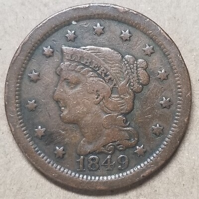 Large Cent 1849 Circulated Ungraded | eBay