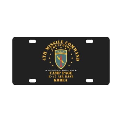 License Plate-Army - 4th Missile Command - Camp Page - K-47 Air Base ...
