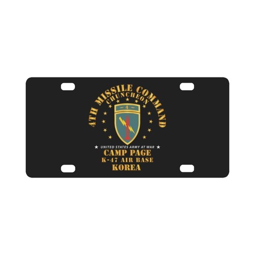 License Plate-Army - 4th Missile Command - Camp Page - K-47 Air Base ...