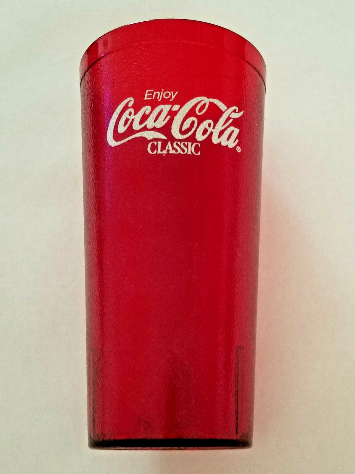 Plastic Coca-Cola Glass "Enjoy Coca-Cola Classic" Ruby Red Glass - 7-3/ ...