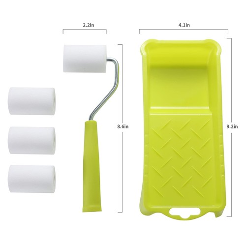 Paint Roller 2 Inch,High-Density Foam Roller with Frame,Tray,Mini Paint ...