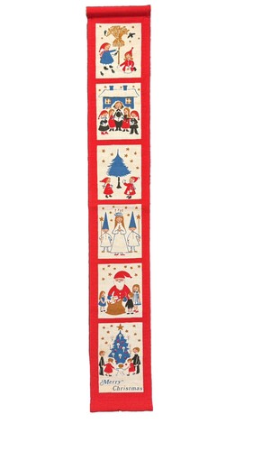 AASE OG PREBEN JANGAARD Rare Midcentury Christmas Hanging Wall Linen 23 ...