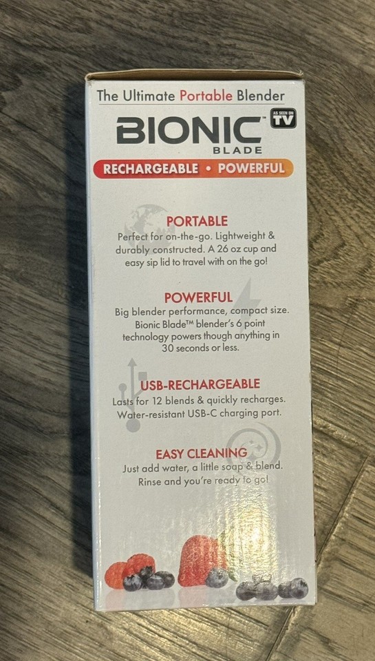 Bionic Blade Portable On The Go Blender. Rechargeable. BRAND NEW Sealed ...