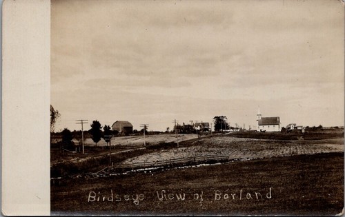 1909, Birds Eye View, BORLAND, Michigan Real Photo Postcard | eBay