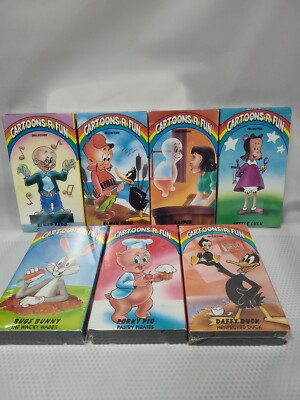 7 Cartoons R Fun VHS Lot Bugs Daffy Casper Porky Elmer Little Lulu ...