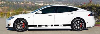 2012-2024 Tesla Model S Custom Outline " TESLA " Side Vinyl Decal Set ...
