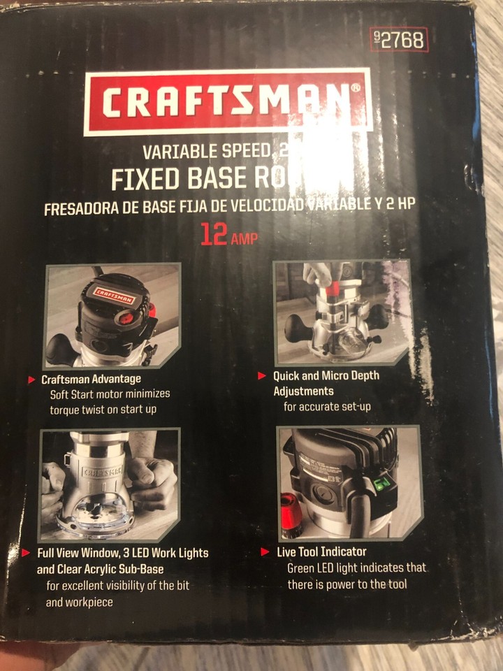 Craftsman Variable Speed, 2 HP Fixed Base Router. | eBay