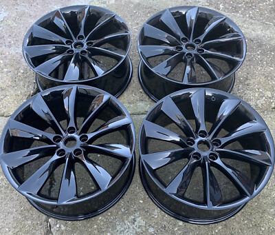 GENUINE TESLA TURBINES 21” INCH MODEL S ALLOY WHEELS GLOSS BLACK! | eBay UK
