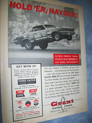 1967 AMC Grant Rambler Rebel SST mid-size-mag car ad - "Hold-er, Hayden ...