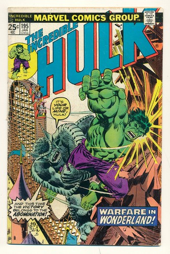 Marvel The Incredible Hulk Issue #195 Comic Warfare in Wonderland! 3.5 ...
