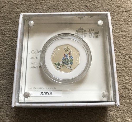 Celebrating Beatrix Potter 2018 Peter Rabbit UK 50p Silver Proof Coin ...