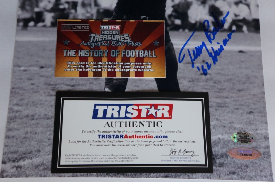 TERRY BAKER Signed Oregon Beavers Photo '62 Heisman Auto Dual Tristar ...