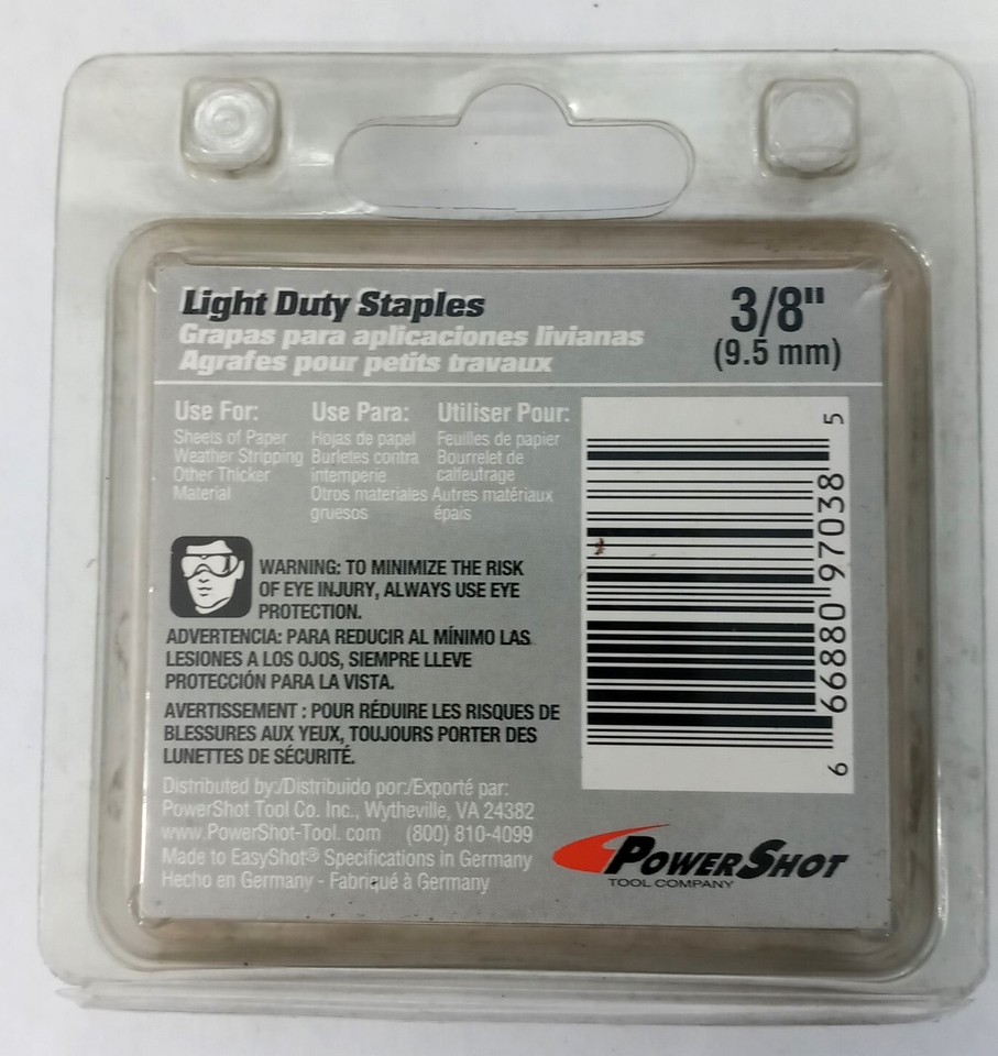 Powershot 3/8" Light Duty Staples Fits Arrow Craftsman 5000pcs (5pks ...