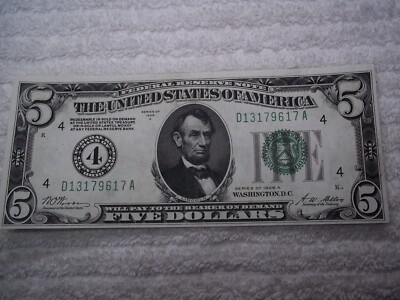 1928 A $5 FRN GOLD DEMAND NOTE Cleveland " 4 " Fr 1951 D Beautiful ...
