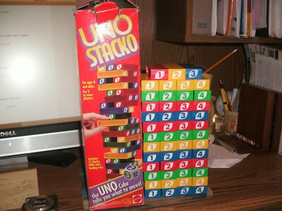 Mattel Uno Stacko Block Tower Game 1994 No Dice but complete set in ...
