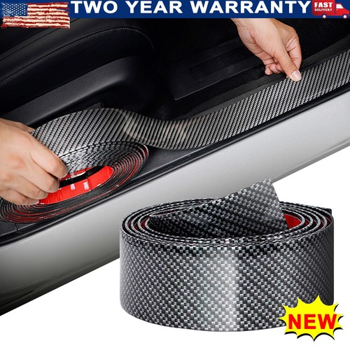 Accessories Carbon Fiber Door Car Sill Anti Plate Scuff Scratch Cover ...