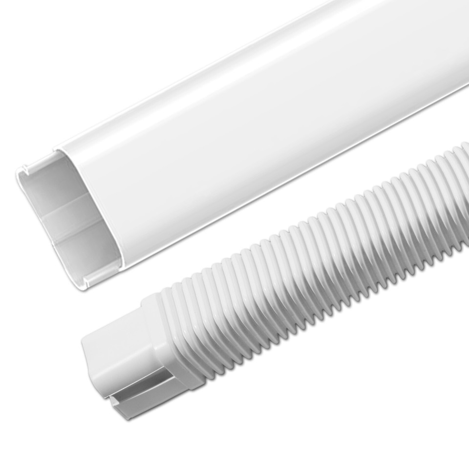 3" W 9.5/17.1Ft Line Set Cover for Mini Split Central Air Conditioner ...