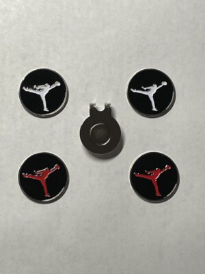 (4) Air Jordan Jumpman Michael Jordan MJ Nike 1" Coin Golf Markers W ...