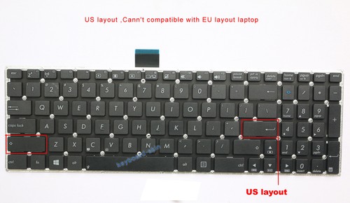 US Keyboard for Asus vivobook V500 F502 S500 S550 laptop 9Z.N8SSW.A01 ...