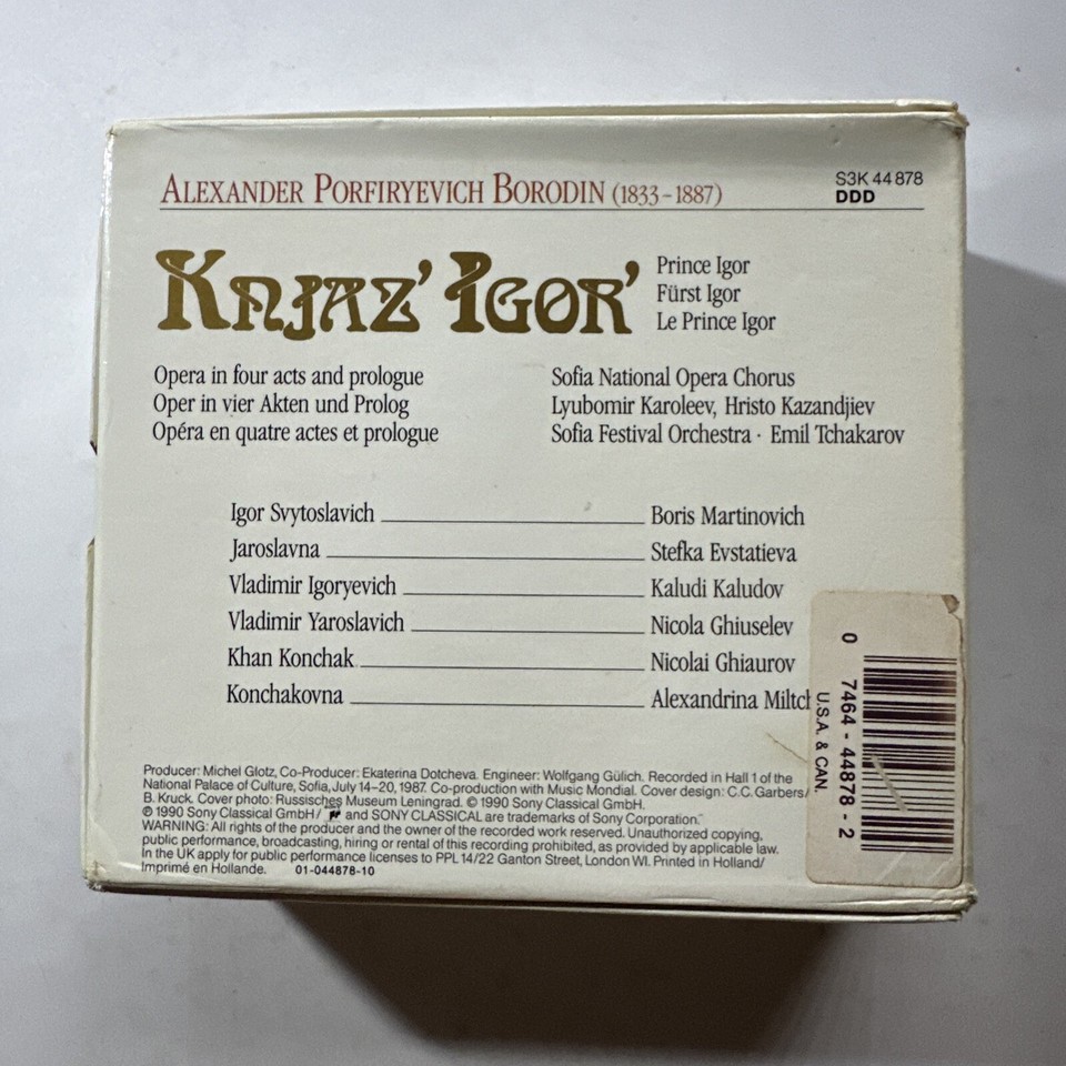 Borodin Prince Igor 3CD & Lyric Book Box Set Russian Opera Tchakarow | eBay