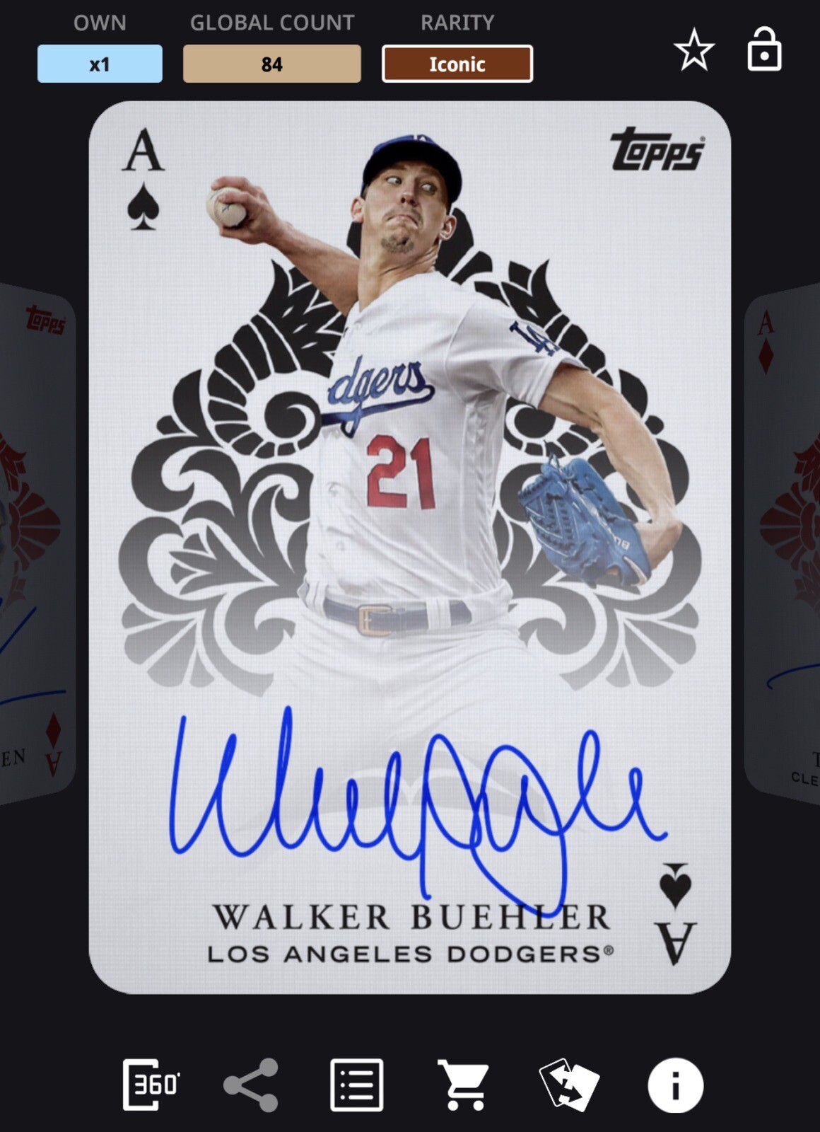 WALKER BUEHLER-ICONIC SIGNATURE LE200-ALL ACES SERIES 8-TOPPS BUNT ...