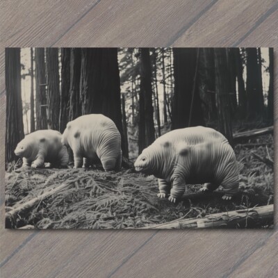 POSTCARD Tardigrades Water Bear Giant Funny Unreal Woods Tiny Beast Slow Walker | eBay