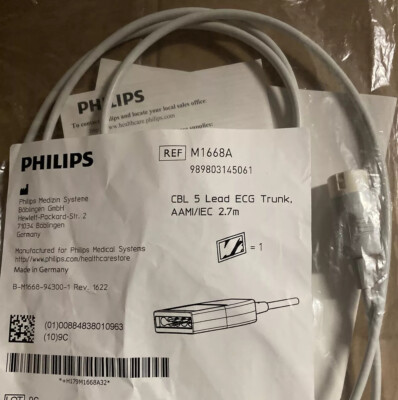 Philips M1668A 5 Lead ECG Trunk Cable, AAMI IEC, 989803145061, New | eBay