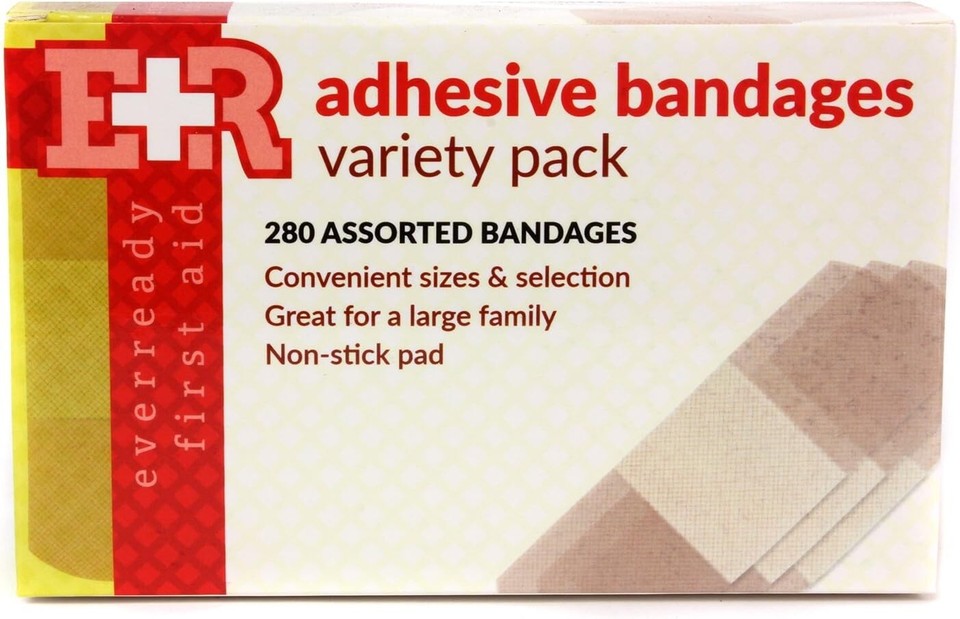 First Aid Quality Adhesive Bandages Variety Pack 280 Assorted Bandages ...