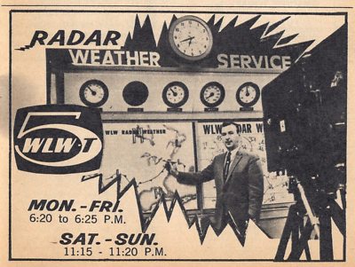 1964 WLWT TV NEWS AD / TONY SANDS / RADAR WEATHER SERVICE / CINCINNATI ...