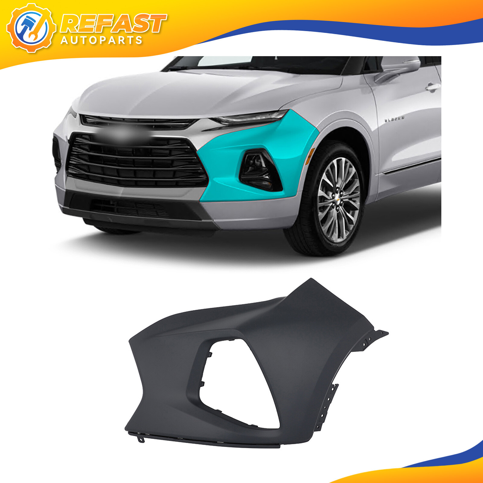 Bumper Cover Front Driver Side GM1016109 For 2019-2022 Chevrolet Blazer ...