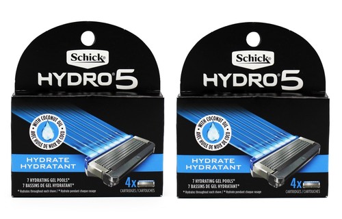 Schick Hydro 5 Hydrate Refill Blade Cartridges 4 Count x 2 - 8 Blades ...
