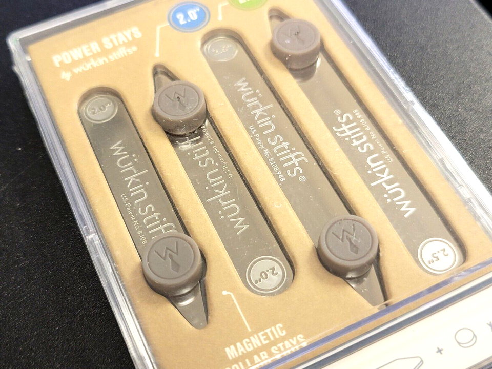 Wurkin Stiffs POWER STAYS - 2 Size magnetic collars in Color SILVER | eBay