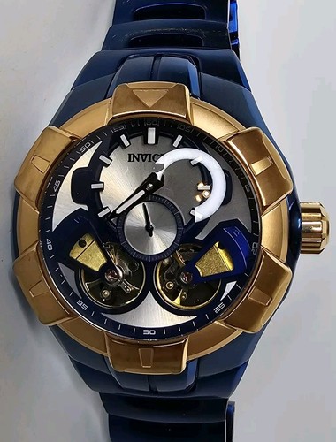 Invicta Hydromax Automatic Double Open Heart Watch 50mm 34563 Blue | eBay