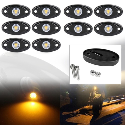 10x 9W Amber LED Rock Light Underglow Under Body Lamp ATV Car Boat ...