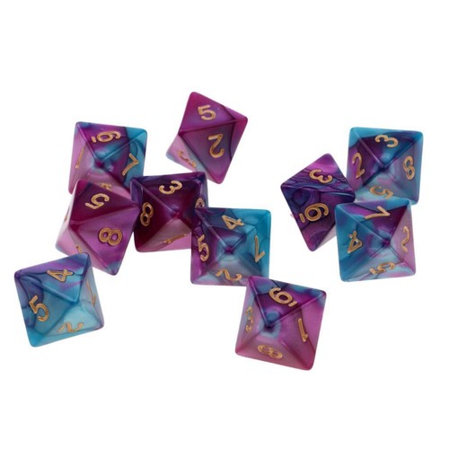 10PCS Polyhedral Set Multi-Sided Dice D8 for Games | eBay Australia