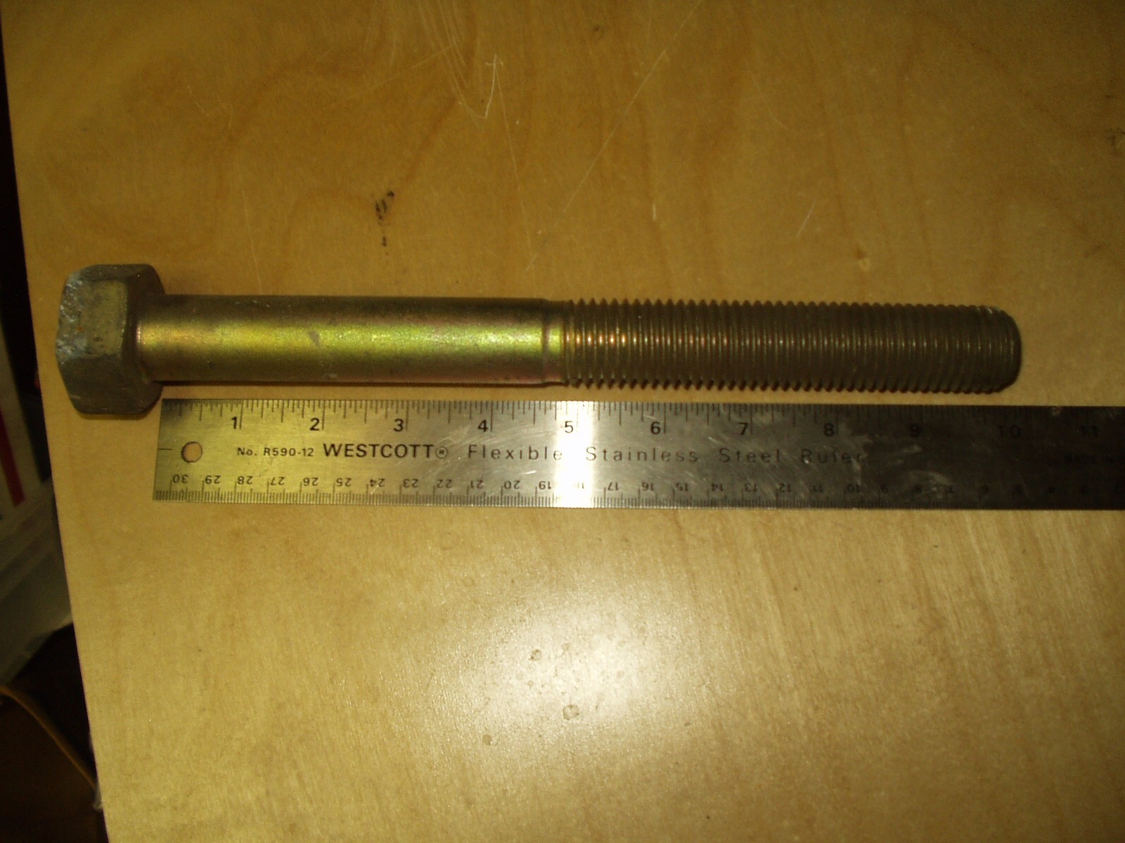 1--8 x 10" Danly Hex Head Cap Screw DE 12 Yellow Zinc Coated Partial ...