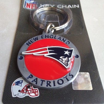 Official NFL New England patriot 3D carved metal key chain with fine ...