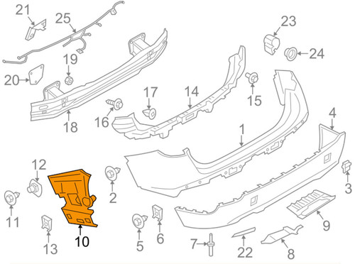 NEW BMW X1 E84 REAR BUMPER SIDE SUPPORT RIGHT 51122991780 13-14 ...