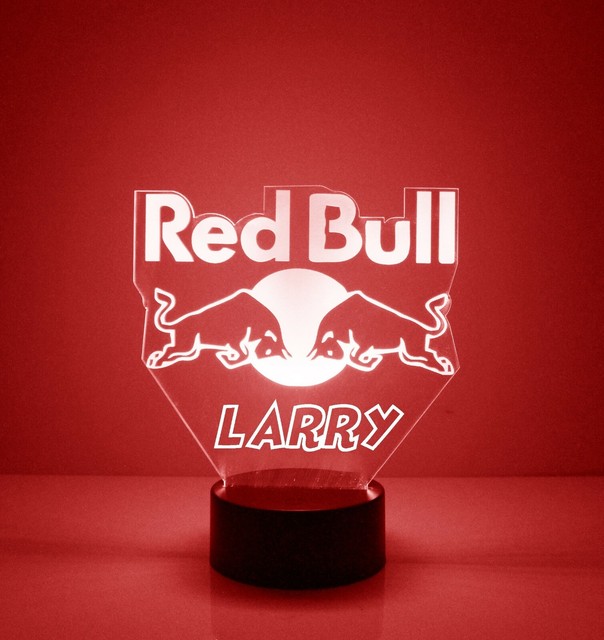 Red Bull Light Up, Personalized LED Night Light Lamp, w/ Remote Control ...