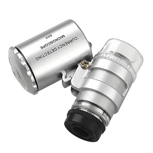 60X Handheld Mini Pocket Microscope Loupe Jeweler Magnifier With LED ...