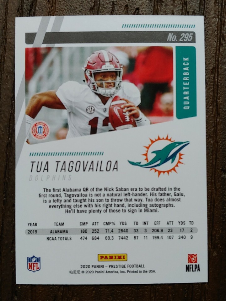 2020 Prestige TUA TAGOVAILOA Xtra Points Rookie 184/299 Alabama ...