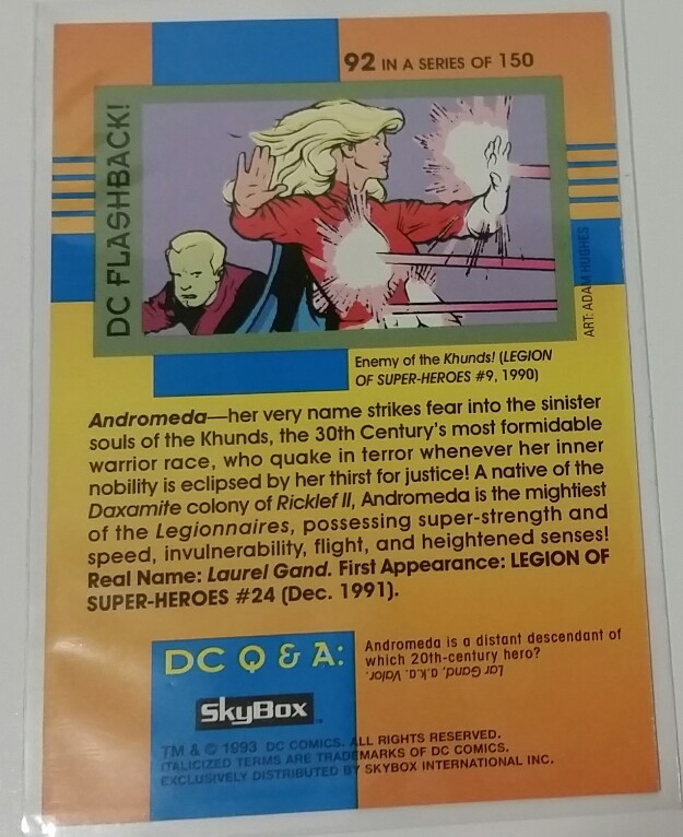 1993 DC II Cosmic Teams LSH Andromeda Card #92 Signed by Adam Hughes | eBay