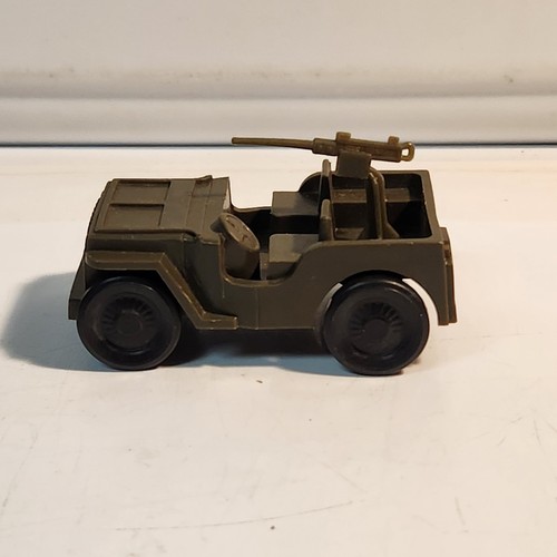 Vintage ELDON Plastic WW2 US Jeep w/MG & US Marine Standing Firing ...
