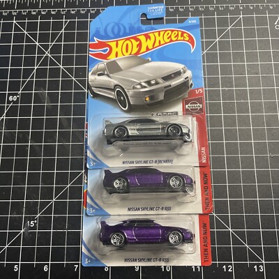 Hot Wheels 2019 Zamac Nissan Skyline GT-R (BCNR33) R33 & Purple R33 Lot ...
