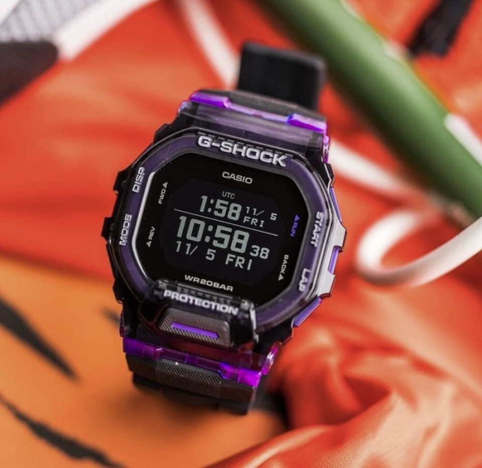 Casio G-SHOCK Black/Purple Men's Watch GBD-200SM-1A6DR Resin Band ...